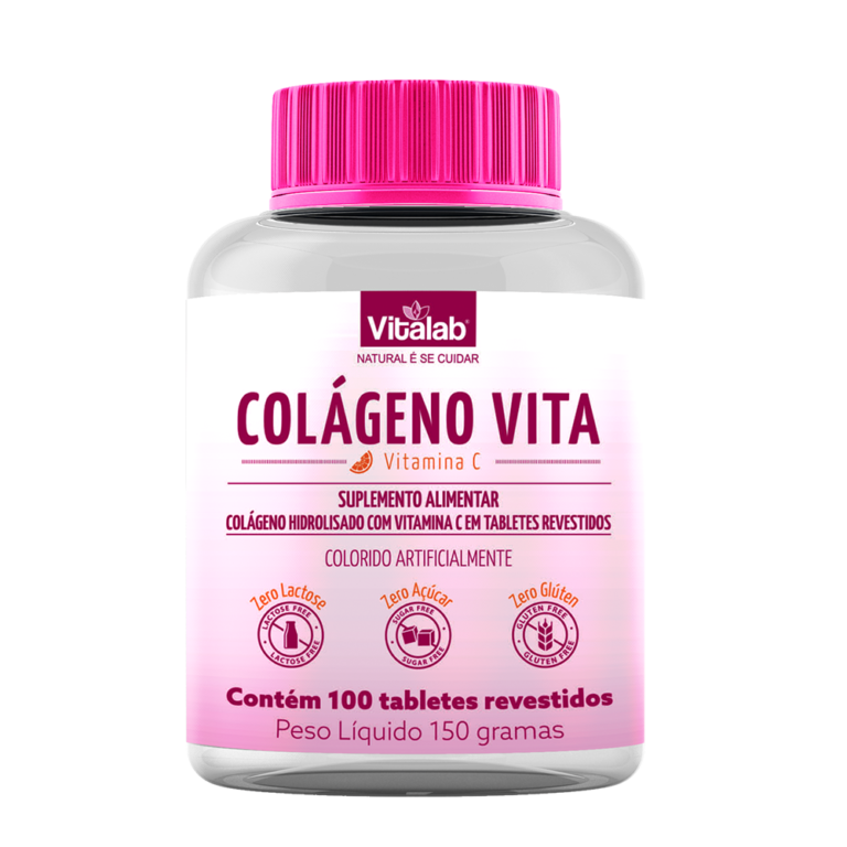Suplemento alimentar Colágeno hidrolisado com vitamina C em tabletes ...