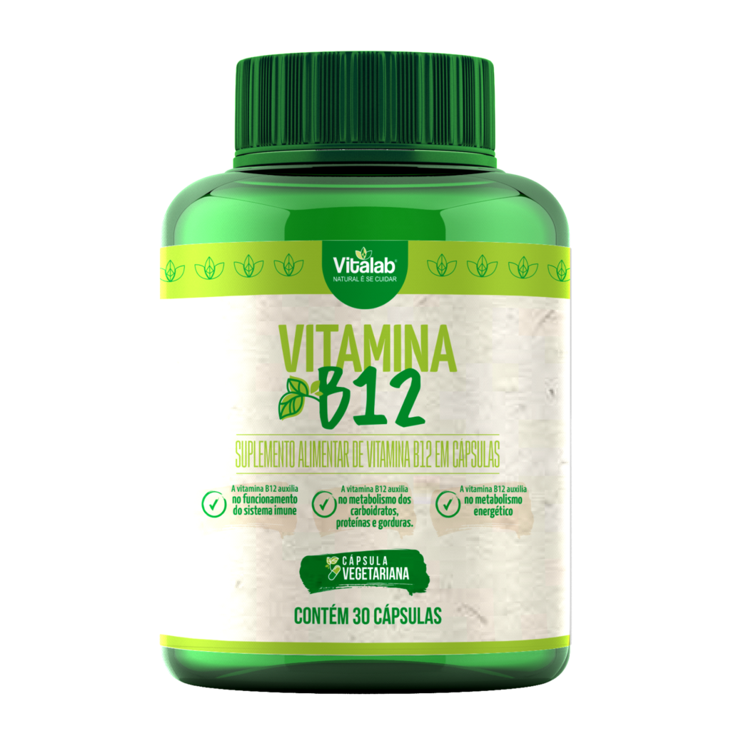 Suplemento alimentar de vitamina B12 em cápsulas – Vitalab – Natural é ...